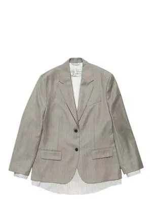 Acne Studios Grey Wool Pinstripe Blazer - Gray
