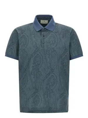 Etro Paisley' Polo Shirt - Blue