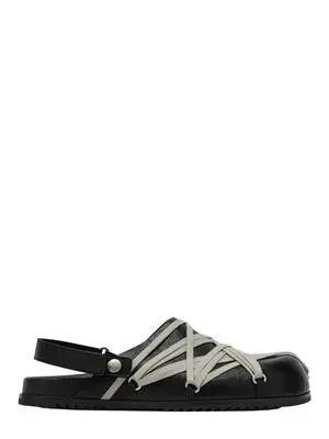 Rick Owens Woven Lace Mules - Black
