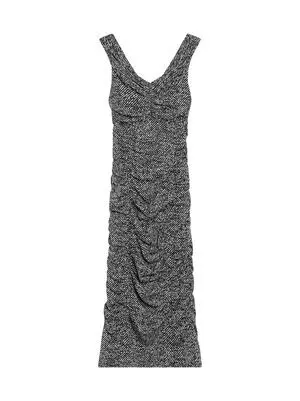 Dolce & Gabbana Diagonal Print Midi Dress - Black