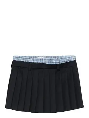 Miu Miu Pleated Checkered Mini Skirt - Multicolor
