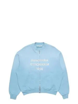 Acne Studios Zip-up Sweatshirt With Logo Print - Multicolor