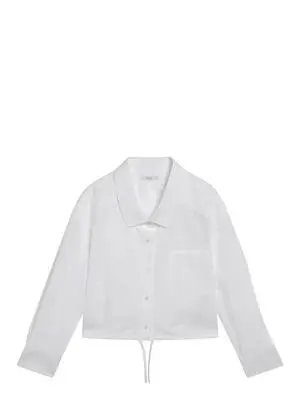 Givenchy Cotton Poplin Cropped Shirt With Embroidered Logo - White