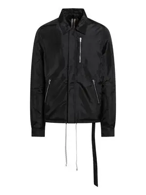 Rick Owens Padded Jacket With Hidden Front Zip In Nylon - Black