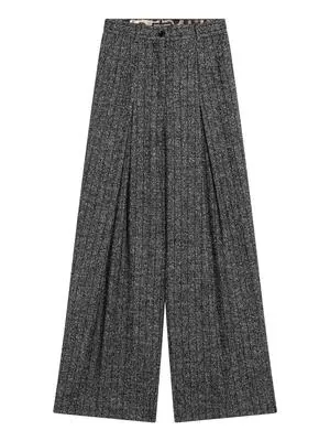 Dolce & Gabbana Wide Leg Striped Trousers - Gray