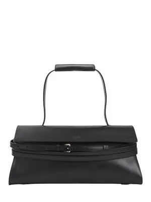 Moschino Nappa Leather Shoulder Bag - Black