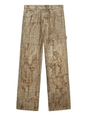 1989 STUDIO Camouflage Denim Carpenter Pants - Cream
