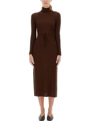A.p.c. Marianna Ribbed Wool Midi Dress - Brown