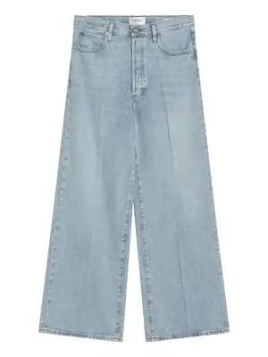 FRAME Frame Low Baggy Wide Leg Jeans In Organic Denim Blue