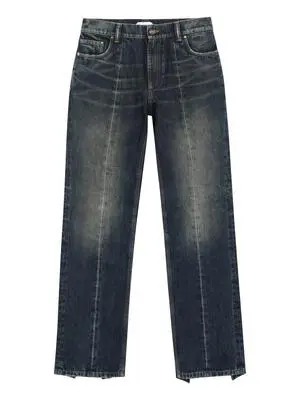 VERSACE Versace Washed Regular-Fit Cotton Jeans In Dark Denim
