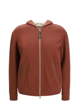 Brunello Cucinelli Hooded Zip-up Jacket - Brown
