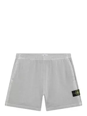 Stone Island Cotton Fleece Jogger Shorts - Gray