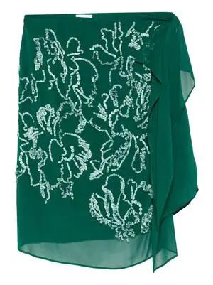 Dries Van Noten Embroidered Draped Skirt - Multicolor