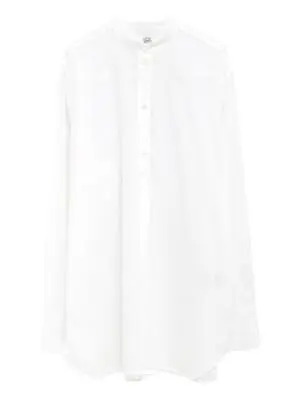 TOTEME Organic Cotton Band Collar Shirt - Multicolor