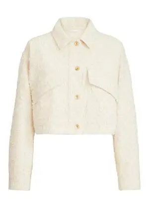 Brunello Cucinelli BRUNELLO CUCINELLI Ivory Embellished Cotton Jacket Cream