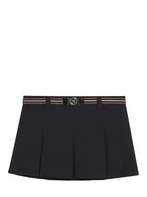 Miu Miu Pleated Mini Skirt With Belt - Multicolor