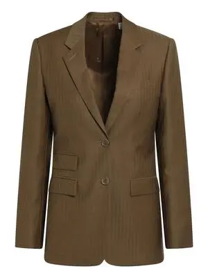 Burberry Single-breasted Wool And Mohair Jacket - Brown