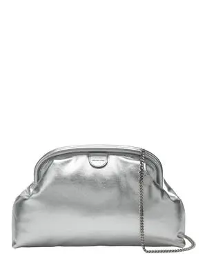 Stella McCartney Metallic Padded Falabella Clutch - Silver