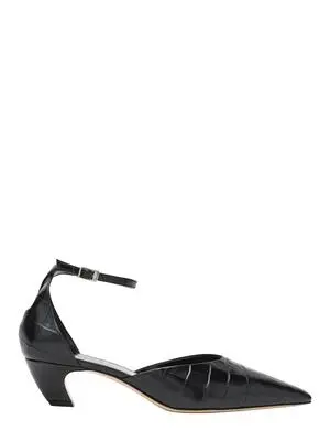 Le Monde Beryl Victoria Decollete With Crocodile Print - Black
