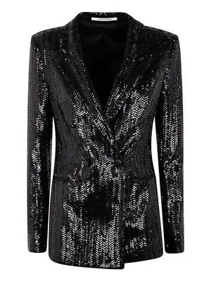 Tagliatore Sequined Double-breasted Blazer - Black