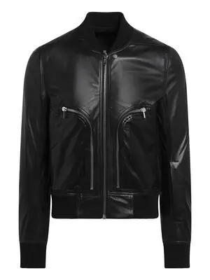 Rick Owens Bauhaus Flight Leather Jacket - Black