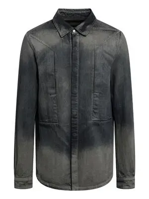 Rick Owens Fogpocket Shirt In Grey Degrade Denim - Multicolor