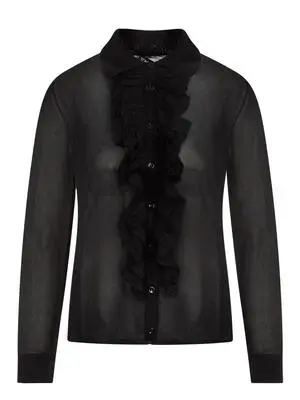 TOM FORD Viscose Ruffle Shirt - Black