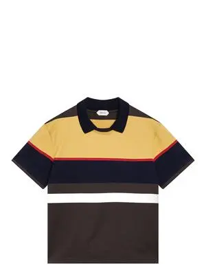Versace Color-block Striped Cotton Polo T-shirt - Multicolor