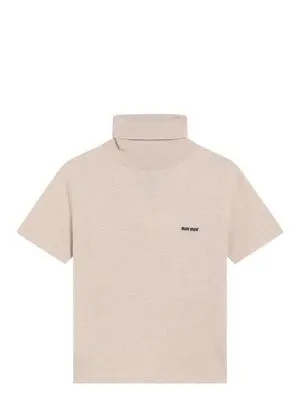MIU MIU Miu Miu Cashmere Turtleneck Sweater With Embroidered Logo
