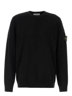 Stone Island Wool Crew Neck Pullover - Black