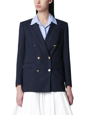 Tagliatore Navy Double-breasted Jacket - Blue