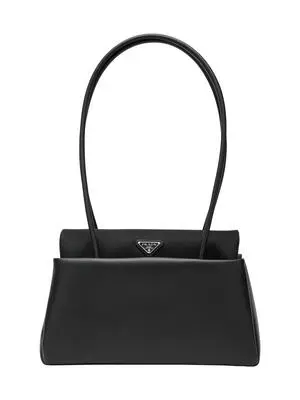 Prada Prada Leather And Re-Nylon Passage Medium Bag Black