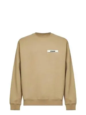 Jacquemus The Gros Grain Sweatshirt In Dark Beige Organic Cotton - Multicolor