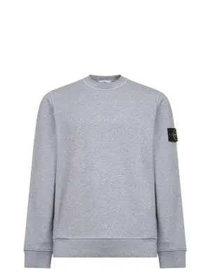Stone Island Crewneck Sweatshirt With Ribbed Details - Multicolor