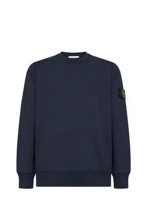 Stone Island Organic Cotton Crewneck Sweatshirt With Logo Badge - Multicolor