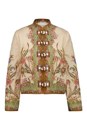 Zimmermann Floral Print Quilted Jacket - Cream