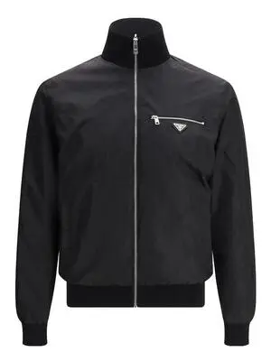 Prada Wool And Recycled Polyester Bomber Jacket - Black
