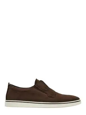 FERRAGAMO Gancini Detail Slip-on Trainers - Brown