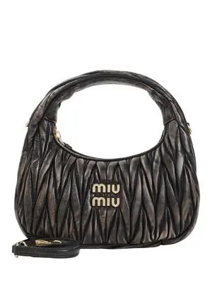 Miu Miu Calf Leather Sacca Shoulder Bag - Brown