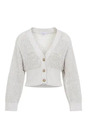 Brunello Cucinelli Crochet Cotton Cropped Cardigan - Multicolor