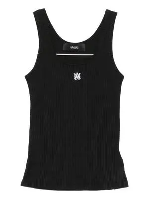 Amiri Ribbed Tank Top With Embroidered Logo - Multicolor