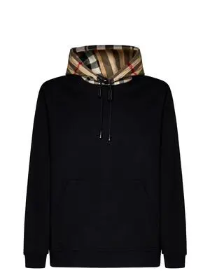 Burberry Checked Cotton Hoodie - Multicolor