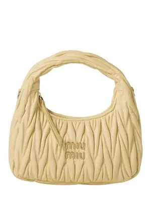 Miu Miu Wander Hobo Bag In Quilted Nappa - Multicolor