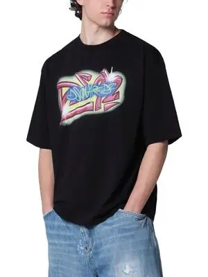 Dsquared2 Rebel Tags Loose-fit Cotton T-shirt - Black