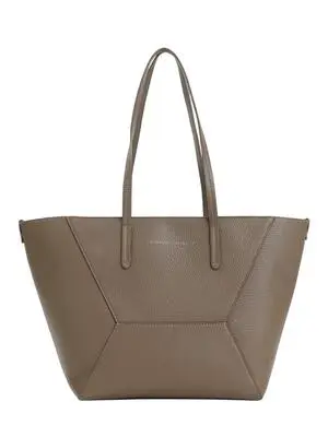 Brunello Cucinelli Duo Medium Grained Leather Bag - Brown