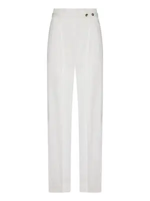 Bottega Veneta Straight-leg Tailored Cotton Trousers - White
