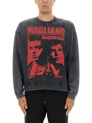 Dsquared2 Printed Cotton Sweatshirt - Gray