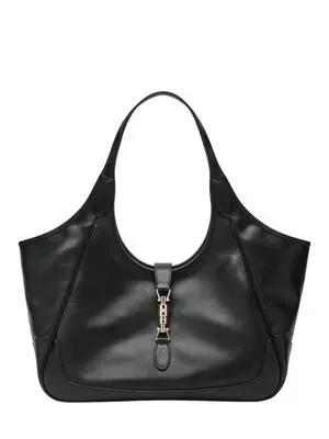 Gucci Medium Leather Shopping Bag - Black