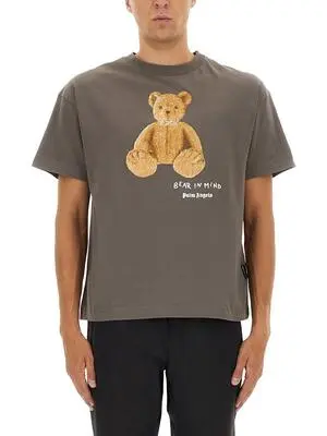 Palm Angels T-shirt With Print - Gray