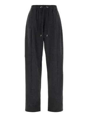 Prada Prada Wool And Cashmere Drawstring Trousers Gray